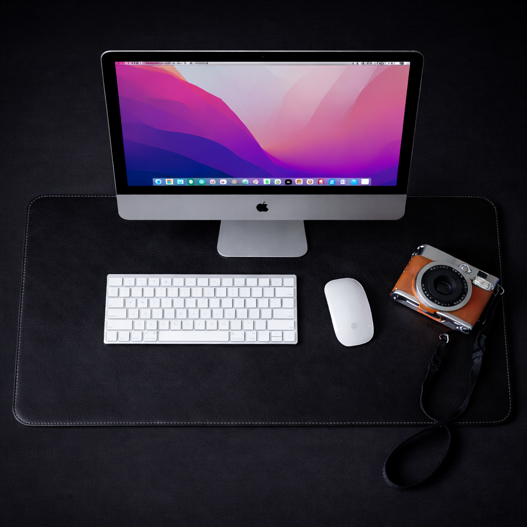 Back Defender White Stitched Desk Mat