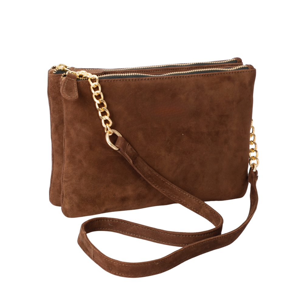 Three Compartment Leather Sling Bag
